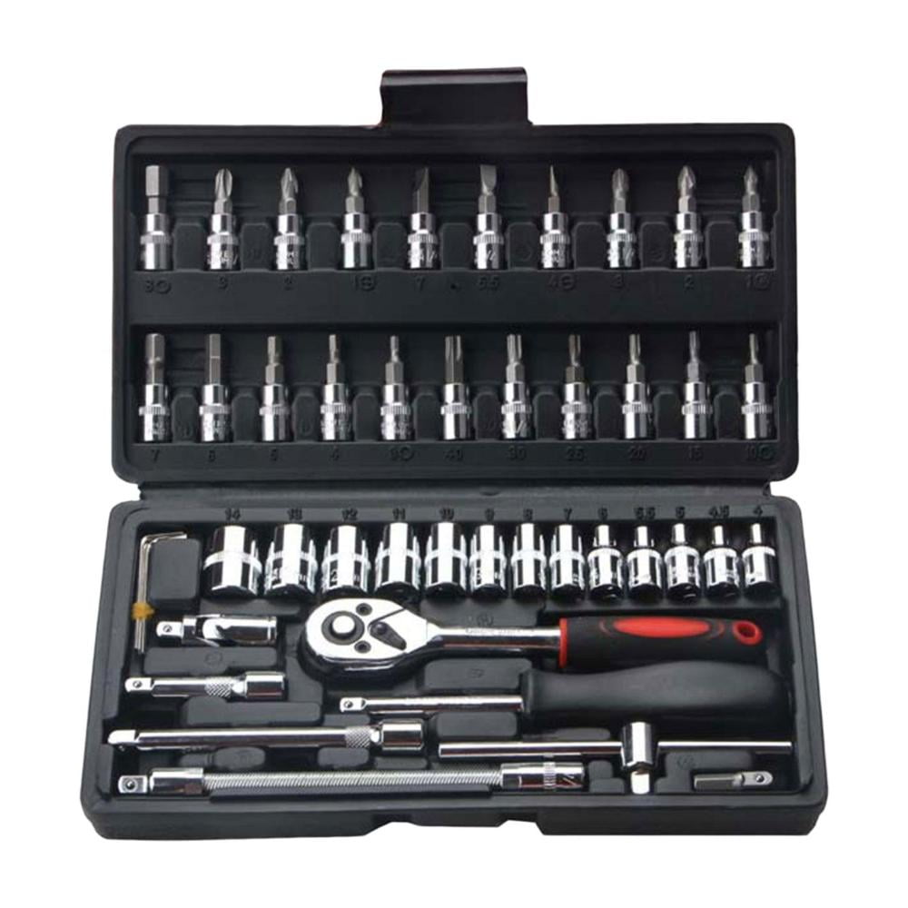 Tohuu Drive Socket Set 46 Pcs Car Repair Tools 1/4-Inch Socket Set ...