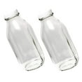 NUOLUX 1000ml Vintage Glass Milk Bottle, Reusable Drinking Container ...