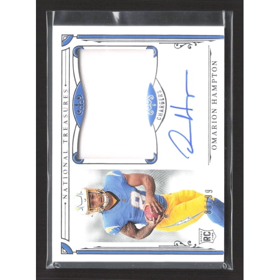 2025 Panini National Treasures Omarion Hampton #160 Patch RC ...