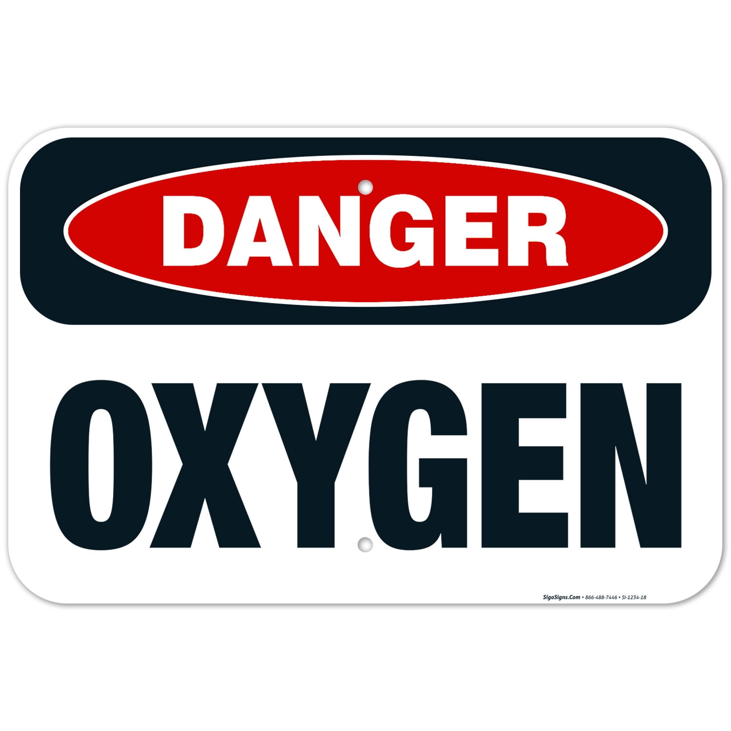 Danger Oxygen Sign, OSHA Danger Sign, - Walmart.com
