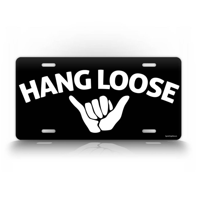 Hang Loose Hand Silhouette License Plate Shaka Sign Auto Tag - Walmart.com