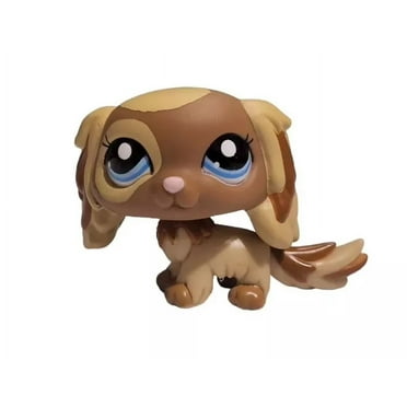 #58 Rera Littlest Pet Shop Brown Collie Dog Puppy Blue Eyes LPS Animal ...