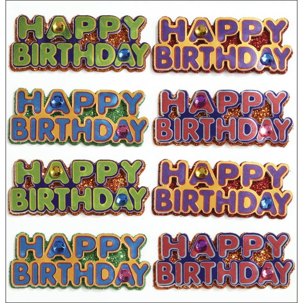 Jolee's Boutique Mini Happy Birthday Stickers, 8 Piece - Walmart.com ...