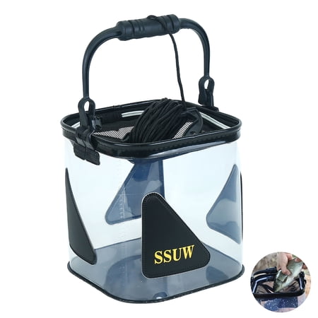 EVA Fishing Bag 12L Transparent Fishing Bucket Strong Live Fish Box ...