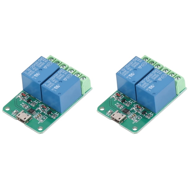 Módulo de relé USB, módulo de relé de 2 piezas 2 relé eléctrico Control ...