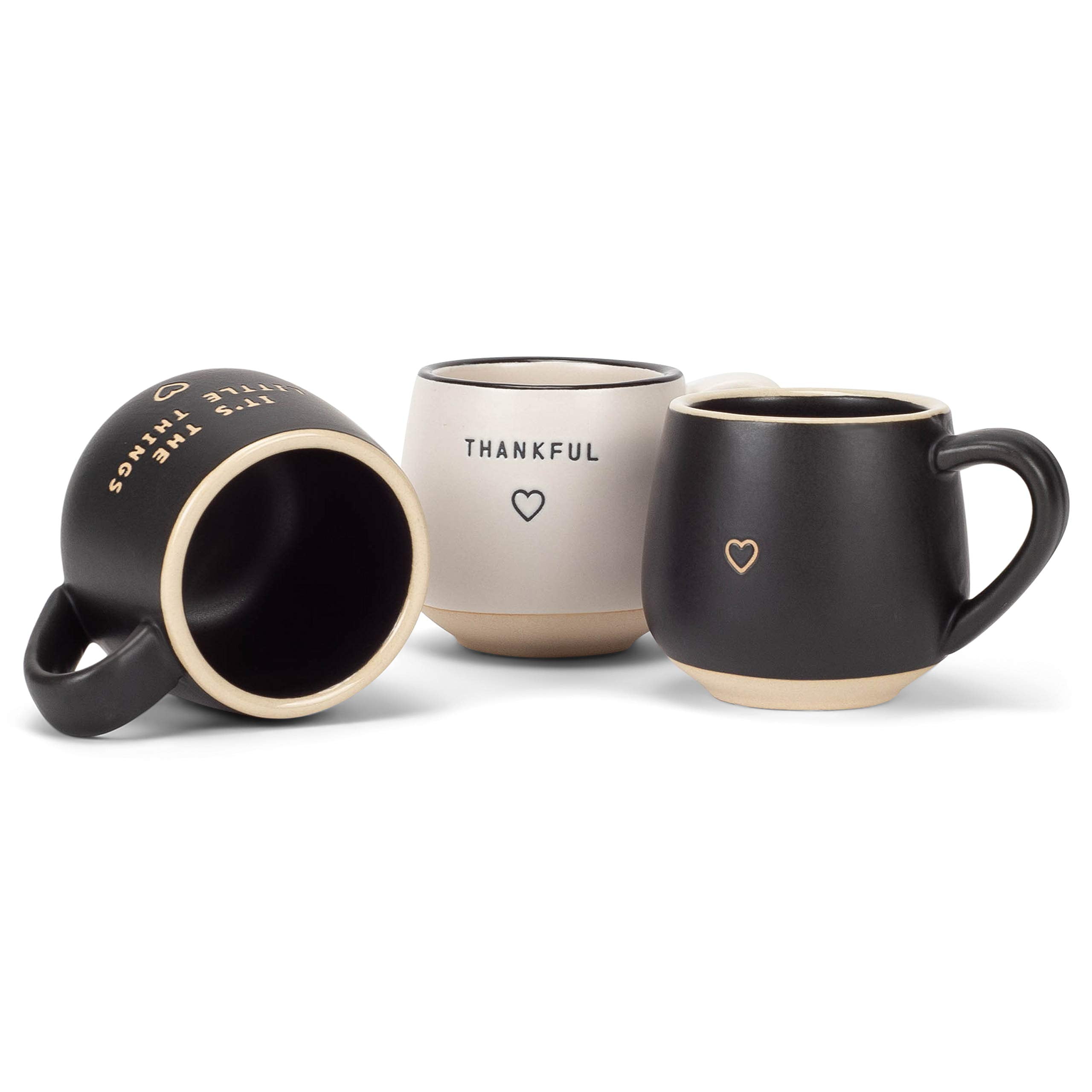 DEMDACO Love Black and White 4 x 3 Stoneware Coffee Pod Mug Ornaments ...