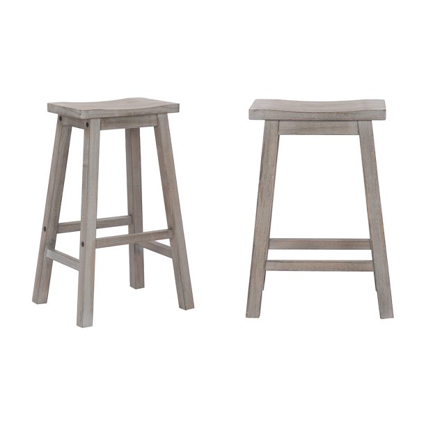 WestinTrends Reed 29 Inch Saddle Bar Stools Set of 2, Solid Wood ...