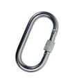 1/4" Carabiner Clip Spring Snap Hook Oval Shape With Lock Nut Stainless ...