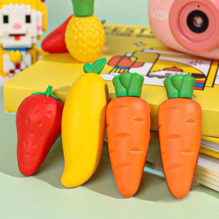 Durable Fun Erasers Stationery Fruit Shape Eco-friendly Kids Mini Fruit ...