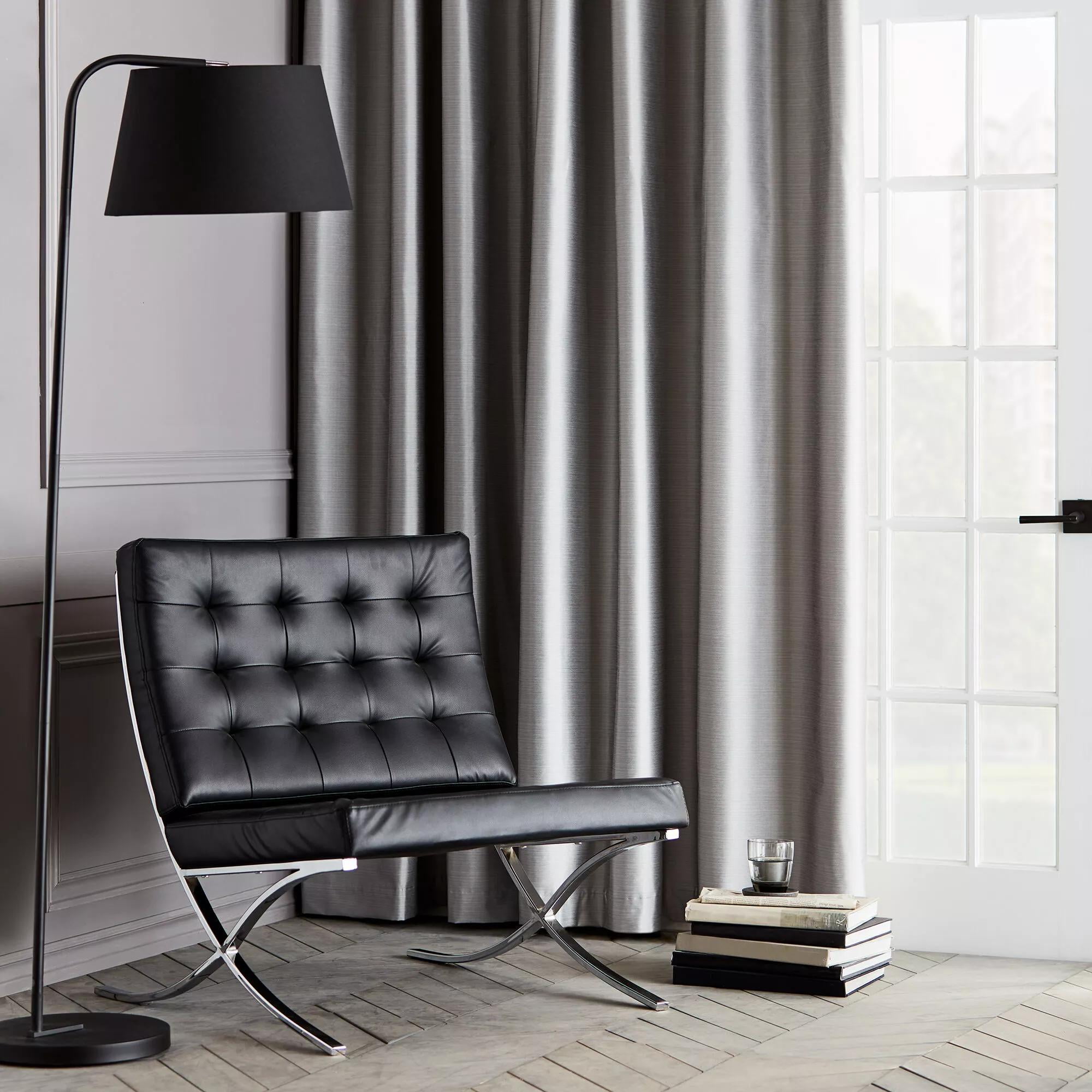 Click here for Bouclair Silver Pegaze Blackout Curtain 52x84 In (... prices