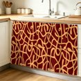 Abstract Line Cabinet Curtains for Kitchen 28"W x 51"L, Retro Pattern ...