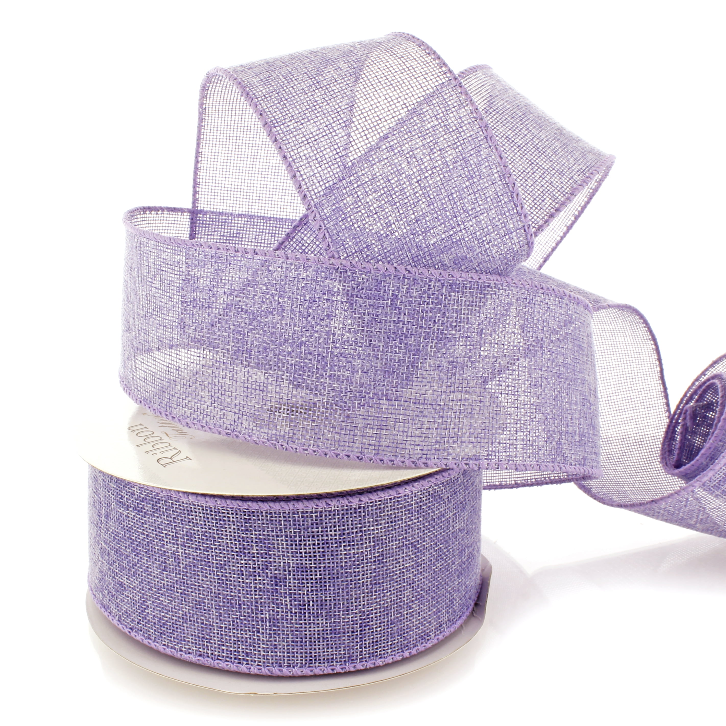 Ribbon Traditions 2.5" Wired Burlap Ribbon Lavender 25 Yards - Walmart.com