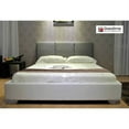 Greatime B1145 Leatherrette Platform Bed With Matching Gray Fabric ...