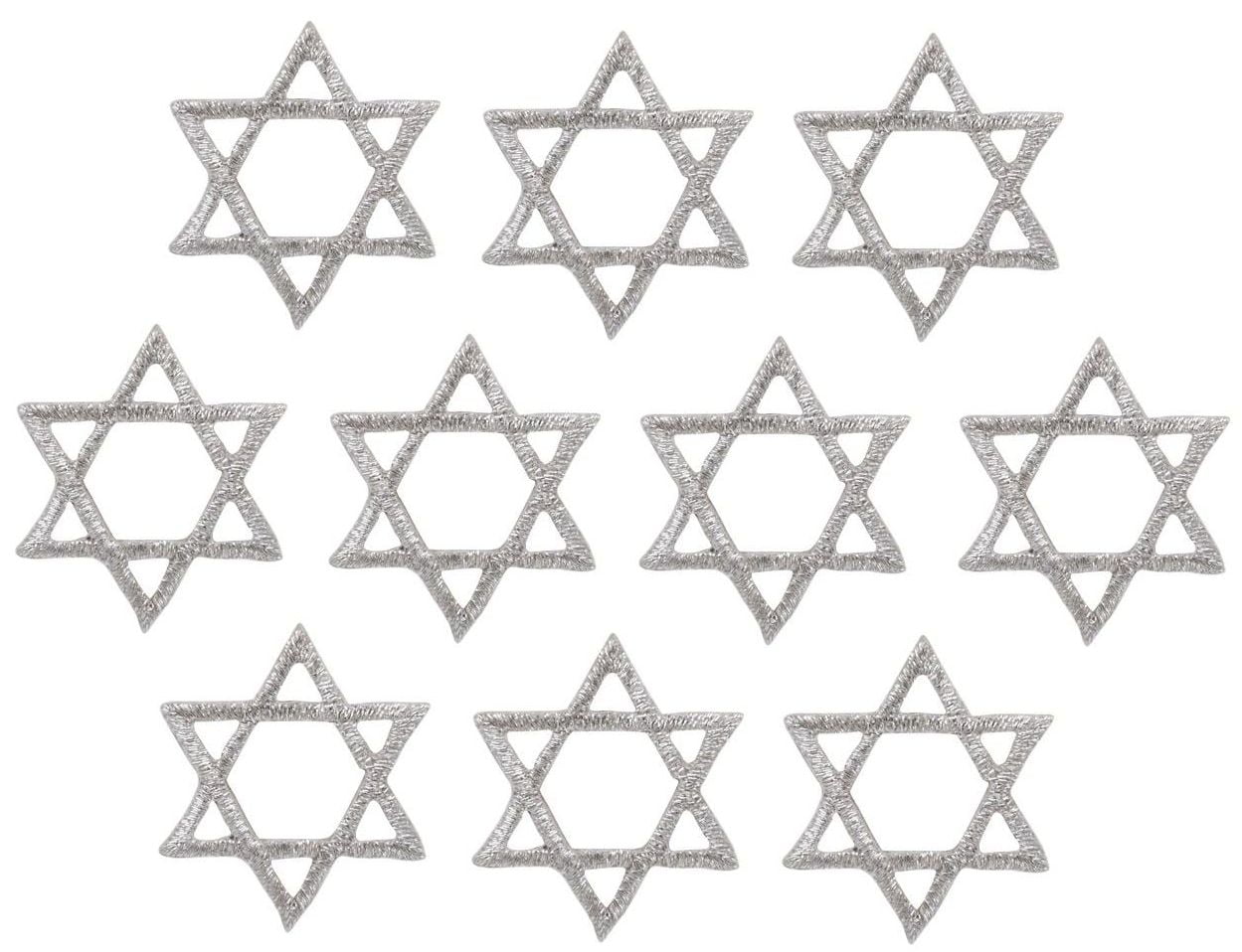 (Set of 10 Pieces) Large 2" - Silver - Hanukkah - Jewish Star of David ...