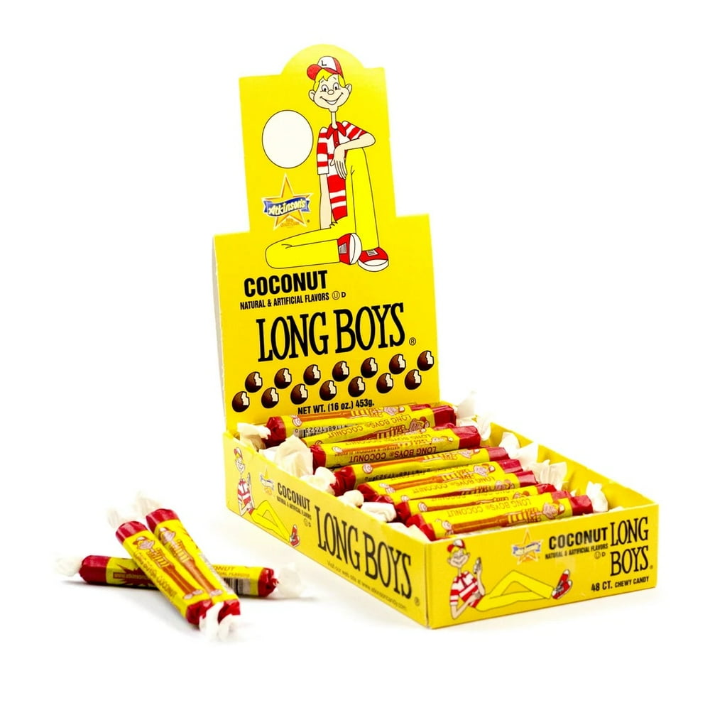 Atkinson Coconut Long Boys Candy, 48 Count (16 Ounce) Display Box ...