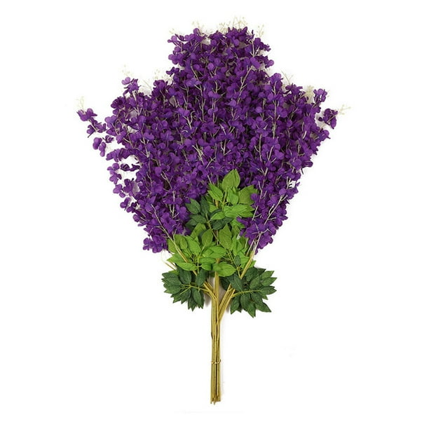 Unatoiry 12 Pieces Fake Wisteria Vine Rattan Artificial Flowers Garland ...