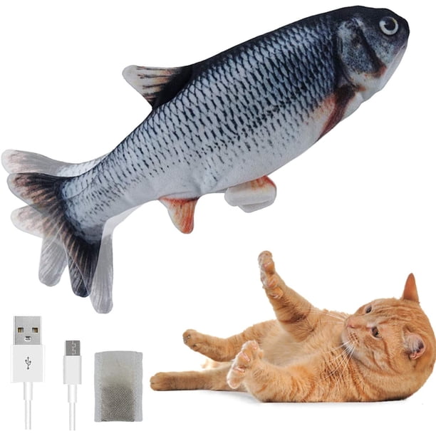 Floppy Fish Cat Toy with Catnip, Moving Cat Kicker Fish Toy. Realistic ...