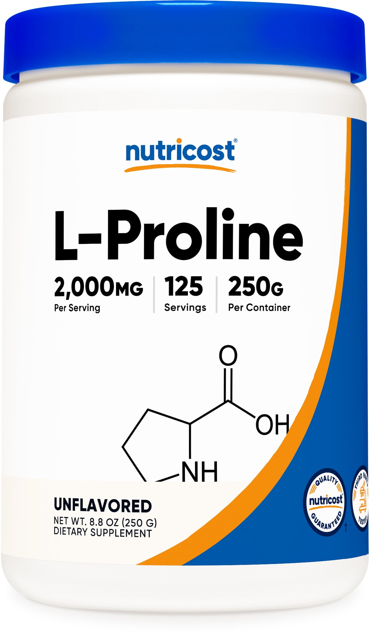 Nutricost L-Proline Powder 250 Grams - 2,000mg Per Serving, Amino Acid ...