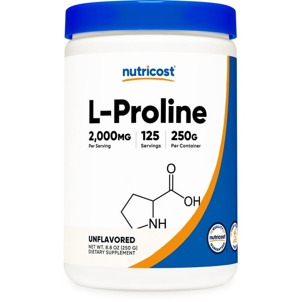 Nutricost L-Proline Powder 250 Grams - 2,000mg Per Serving, Amino Acid ...