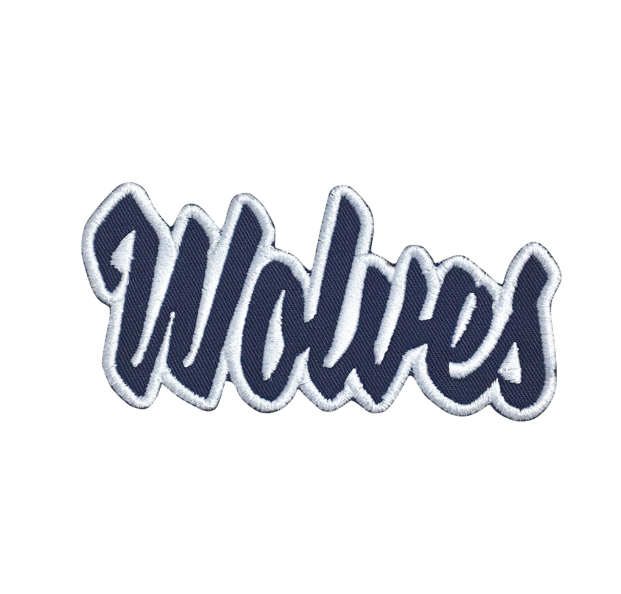 Wolves - Navy Blue/White - Team Mascot - Words/Names - Iron on Applique ...