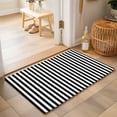 Black White Vertical Stripes Rectangle Rug 2'x3' Modern Minimalist Art ...