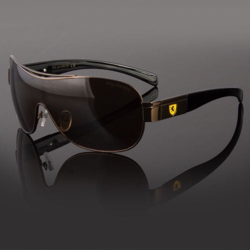 Khan Mens Designer Shield Wrap Around Large Sunglasses Fashion Shades ...