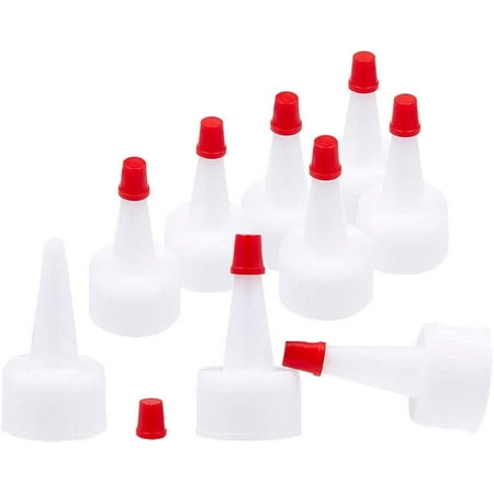 50 Pack Red Tip Caps Plastic Bottle Caps Yorker Dispensing Cap with Red ...