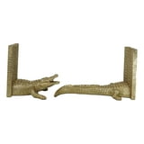 Nautical Marine Faux Gold Crocodile Alligator Head And Tail Bookends ...