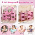 Costway Kids Vanity Table & Chair Set 2-in-1 Princess Pretend Play ...