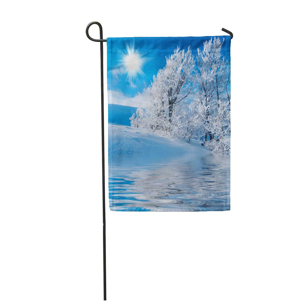 SIDONKU Blue Scene Winter in The Mountains Frozen Lake Sunny Chill ...