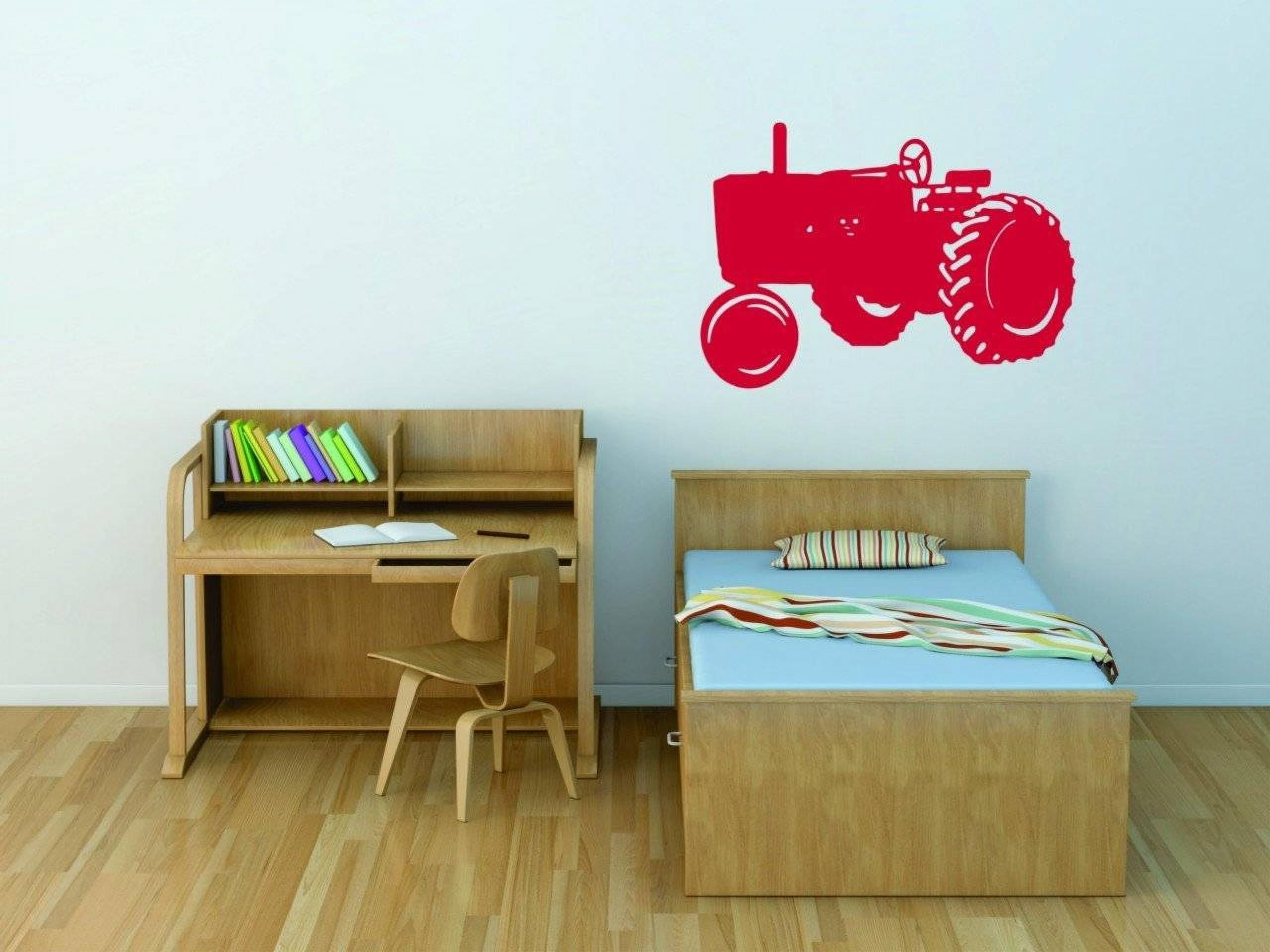 Design With Vinyl Artwork Red Tractor Farm Equipment Farmers Crops Wall ...