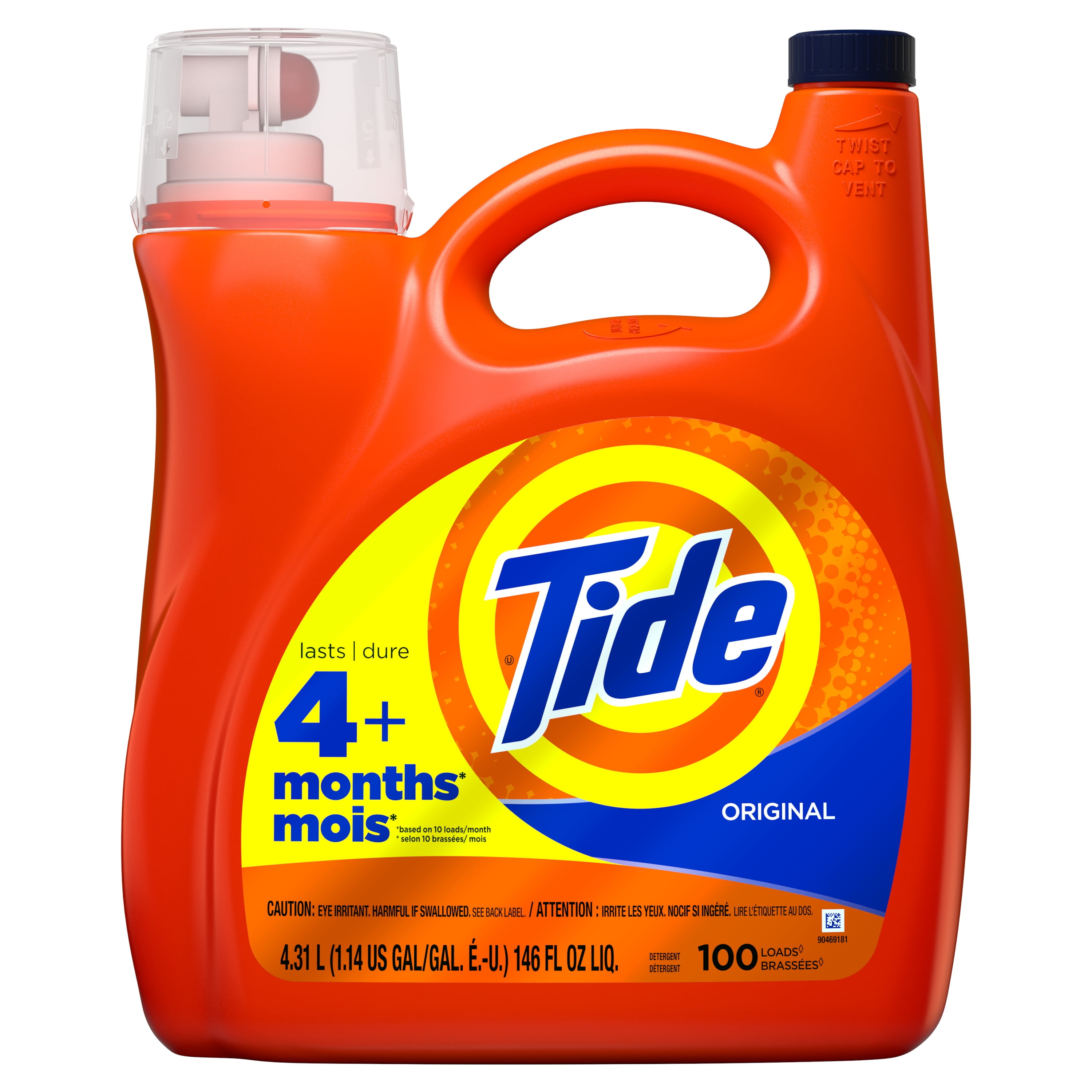 Tide Liquid Laundry Detergent, Original, 100 Loads, 146 fl oz - Walmart.com