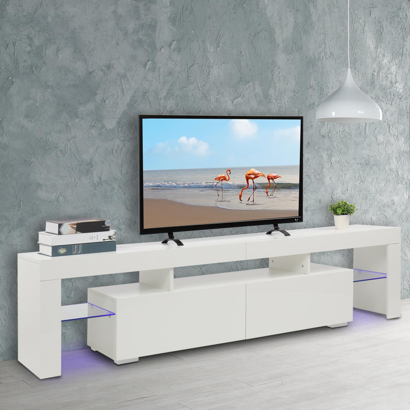 SamyoHome Modern LED TV Unit Cabinet Stand for TVs up to 80 Inches ...