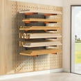 2-Pack 6-Level Wall Mount Lumber Rack, Heavy Duty Metal Storage for ...