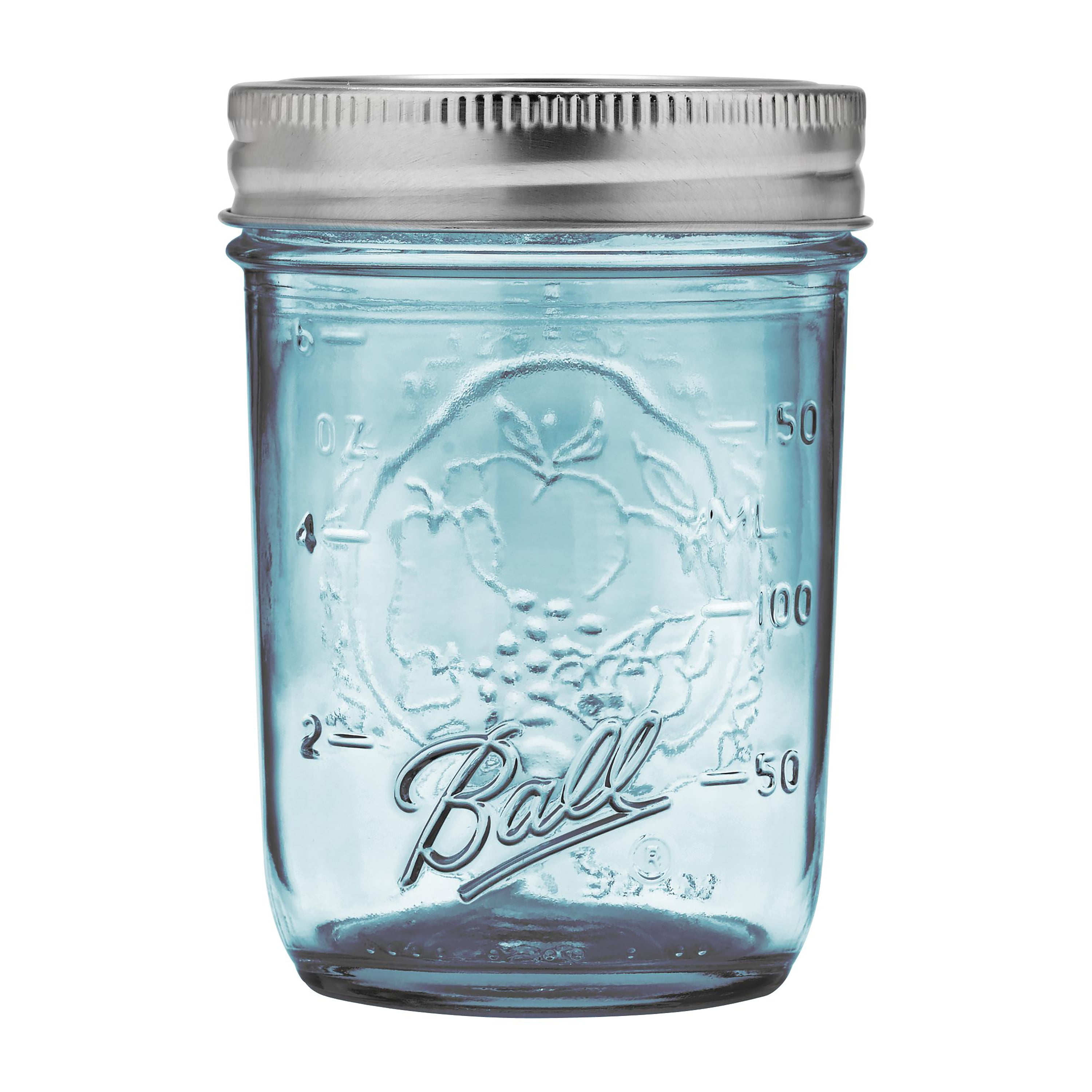 Ball Wide Mouth Collection Elite Blue Half-Pint Glass Mason Jars with ... Ball Wide Mouth Collection Elite Blue Half-Pint Glass Mason Jars with ...