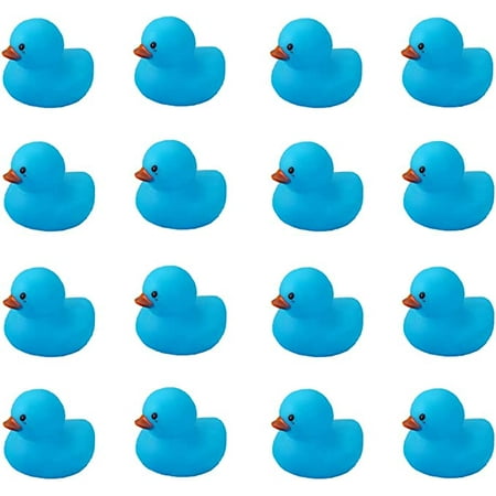 Bath Duck Toys 16 PCS Blue Mini Rubber Ducks Squeak and Float Duckies ...