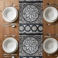 Bohemian Daisy Dining Table Runner, Mosaic Flower Classic Traditional ...