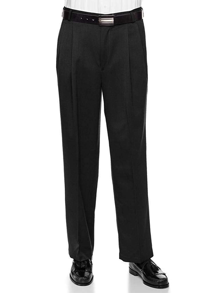 RGM Mens Pleated Front Dress Pants Wool Blend Long Formal Pants for Men ...