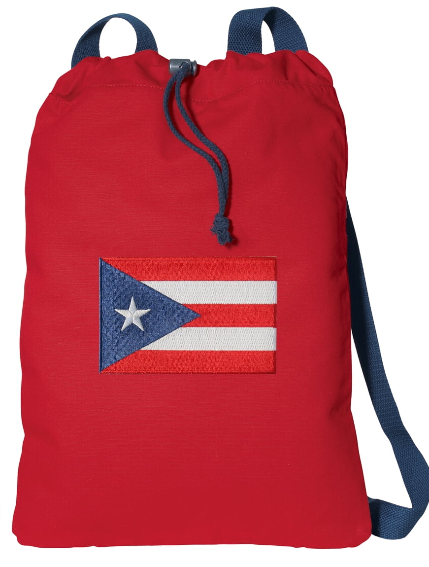 Canvas Puerto Rico Flag Drawstring Bag DELUXE Puerto Rico Backpack ...