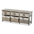 Baxton Studio Mabyn 3 Drawer, 3 Basket Wood Bench, Natural - Walmart.com