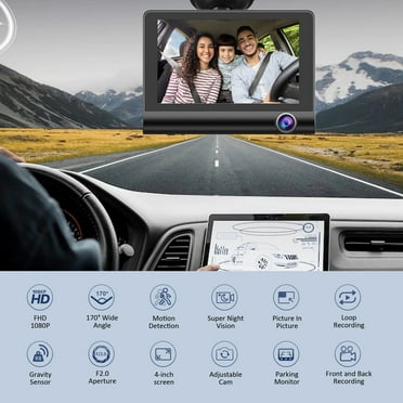 Yolispa 3 Channel Dash Cam, 1080P Front and Rear Inside, Dashcam Three ...