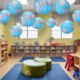 TOPRenddon 6 Pcs World Map Paper Lanterns – Collapsible Travel Theme ...