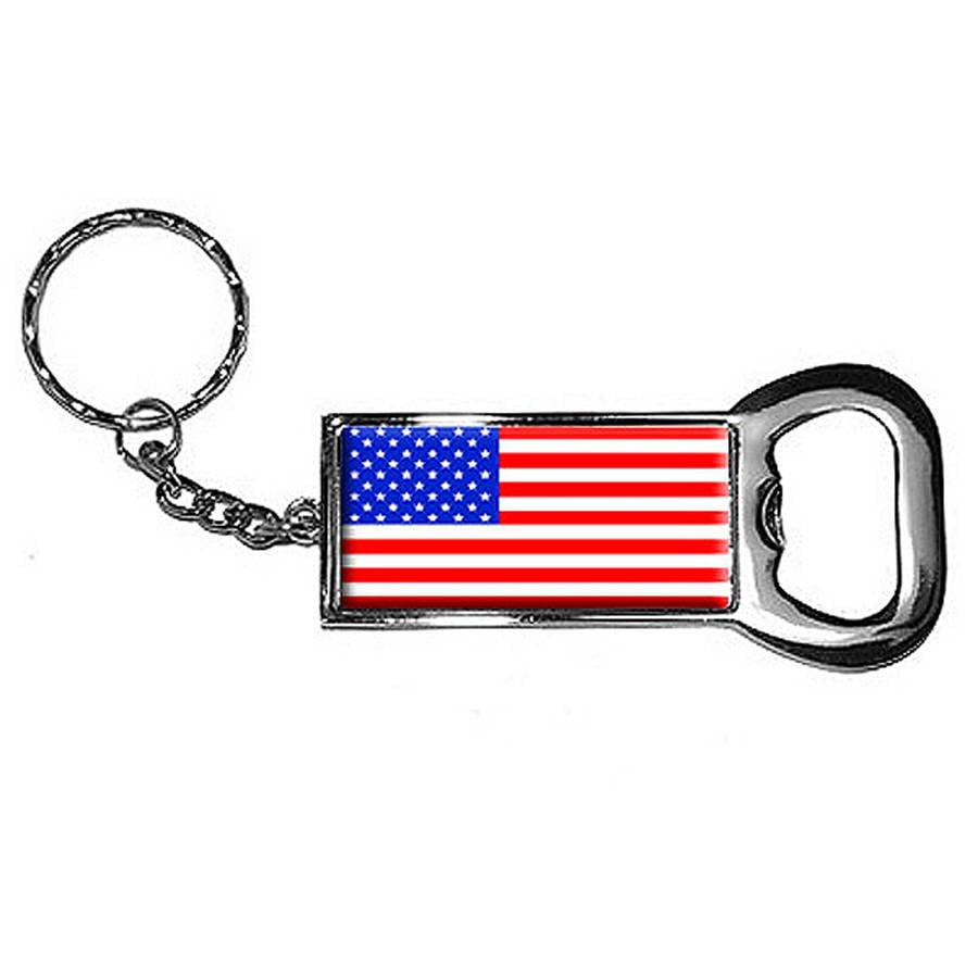 American Flag Usa Keychain Key Chain Ring Bottle Bottlecap Opener ...