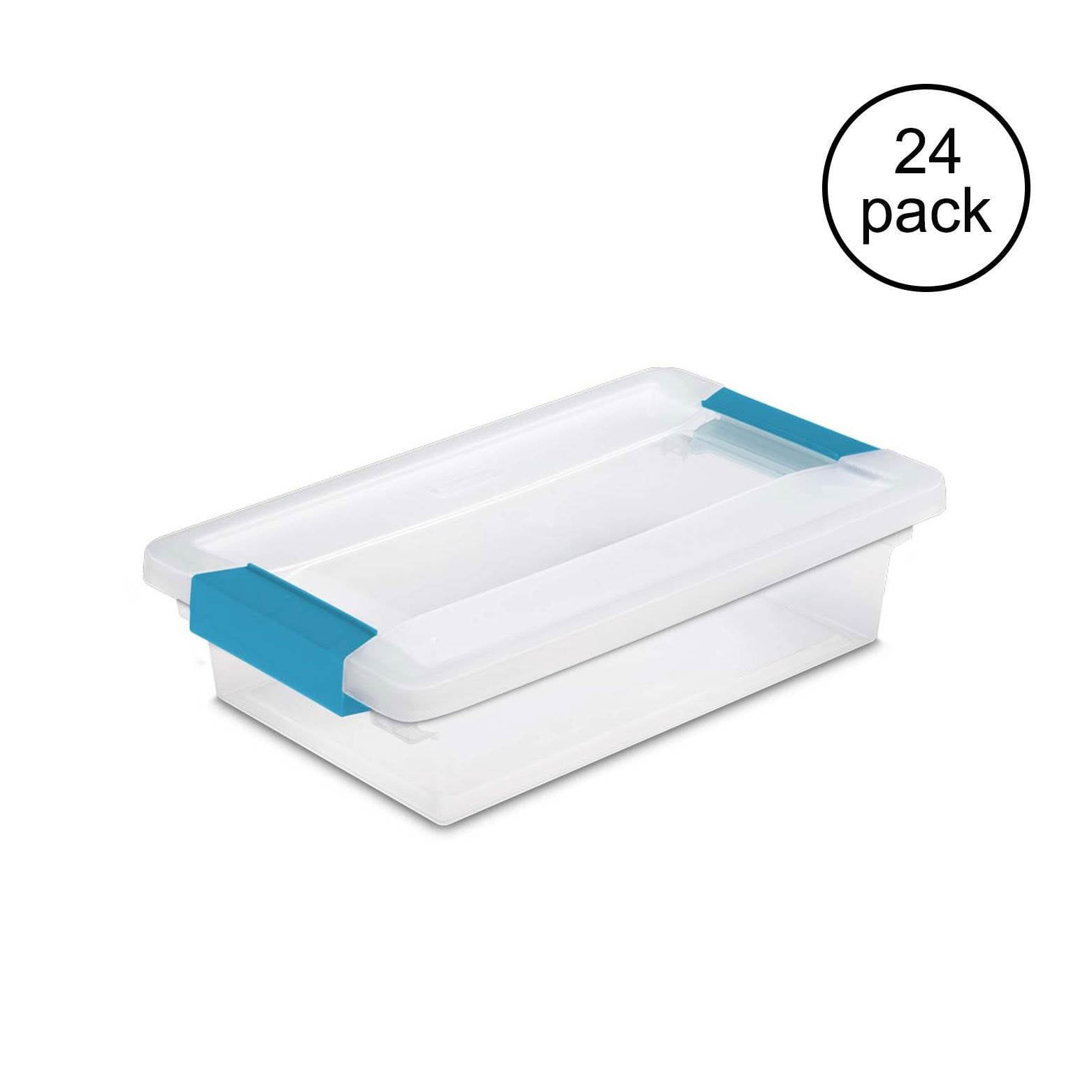 Sterilite Small Clip Box Clear Storage Tote Container with Latching Lid ...