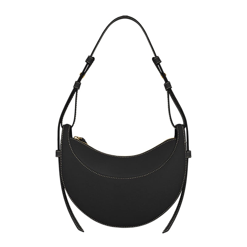 Click here for Zhh Crescent-Shaped Shoulder/Crossbody Bag  Plain... prices