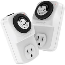 Fosmon 24 Hour Programmable Electrical Dual Outlet Timer Plug for Small ...