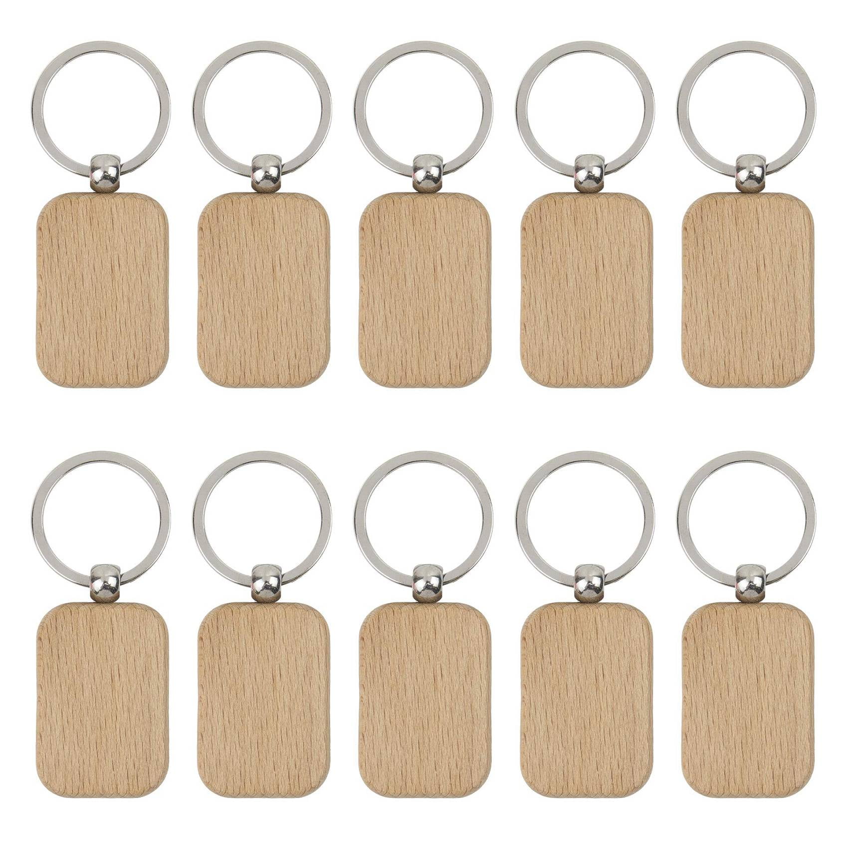 Click here for Unbranded 10 Pack Blank Wooden Key Chain Unfinishe... prices