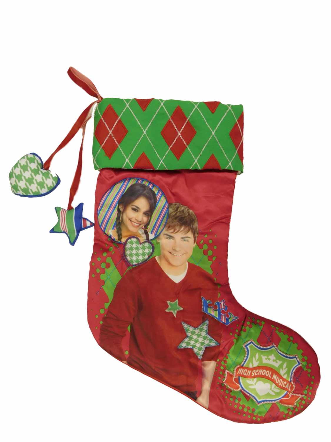 Disney HSM Red Satin High School Musical Christmas Holiday Stocking Zac ...