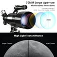 Yescom 400x70mm Telescope for Beginners, Astronomical Refractor with ...