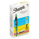 Sharpie Liquid Highlighters, Chisel Tip, Fluorescent Green, Box of 12 ...